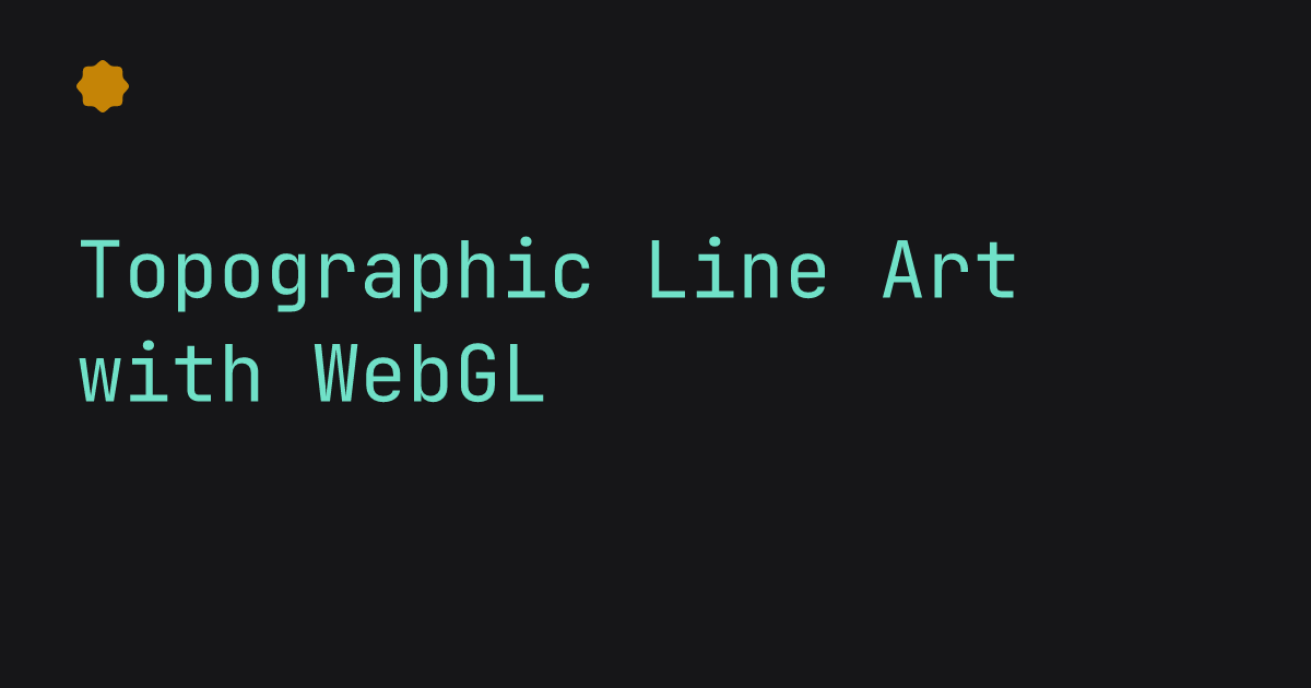 Topographic Line Art with WebGL